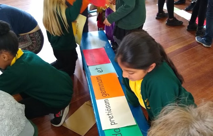 Latin lessons at Mauldeth Road Primary School - ISC